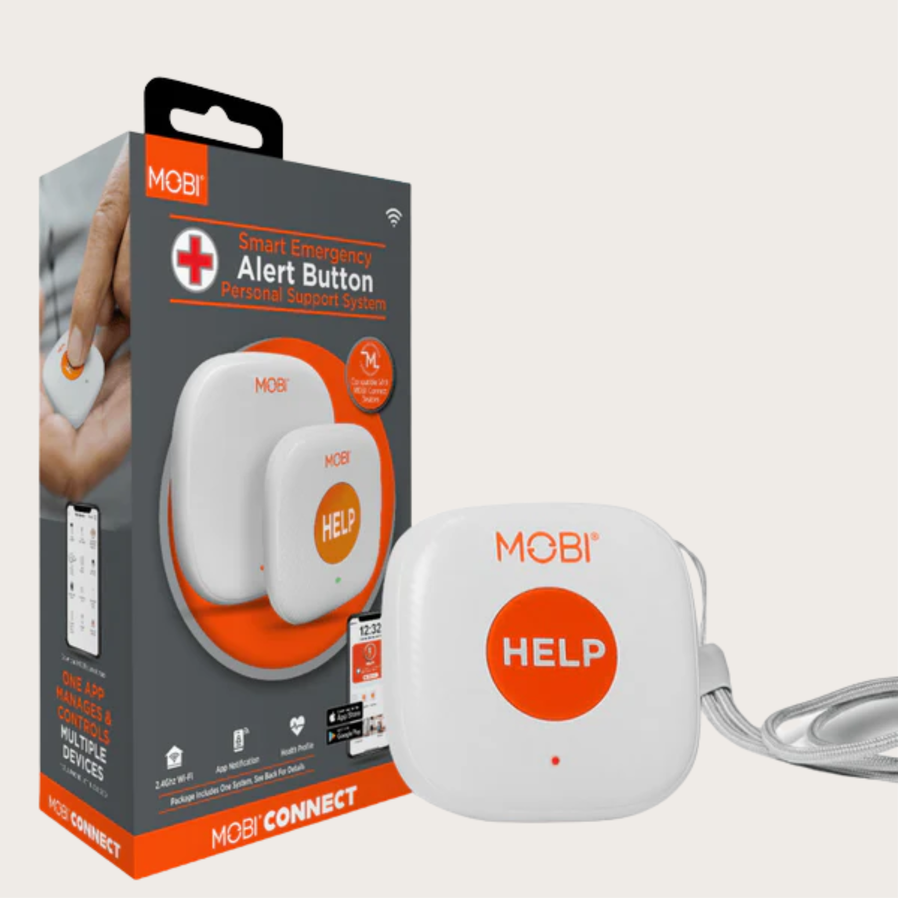 Smart Wi-Fi Caregiver Support Monitoring System & Alert Button - MOBI