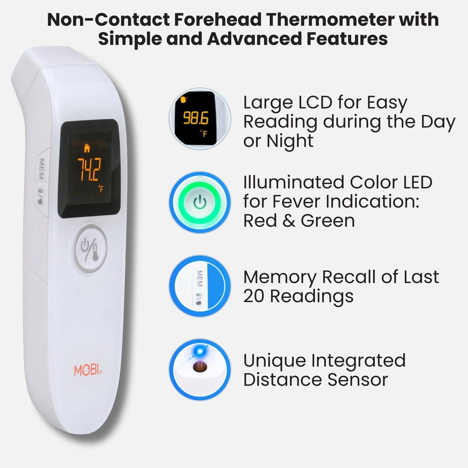 Air Non-Contact Digital Forehead Thermometer - MOBI USA