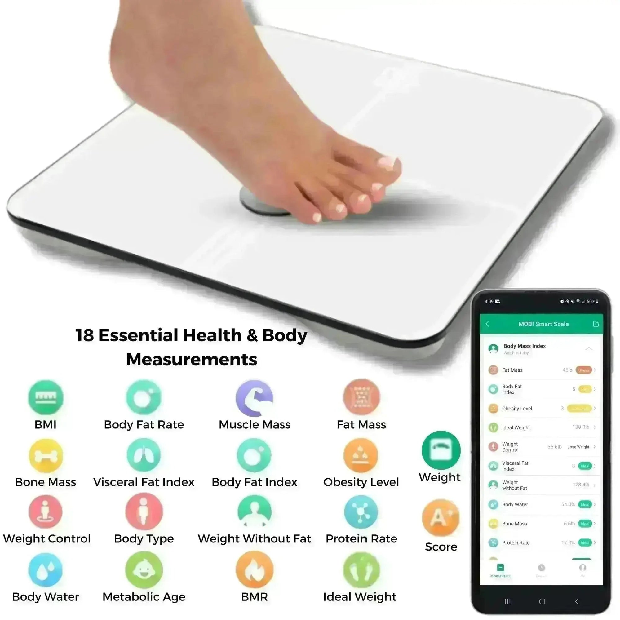 Smart BMI Wi-Fi Total Body Composition Scale - MOBI USA