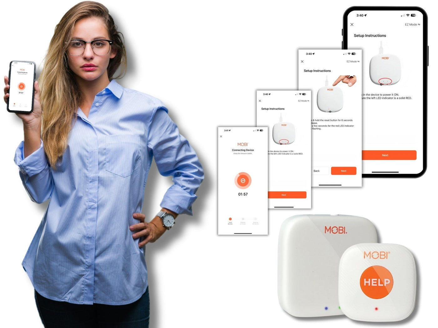 Smart Wi-Fi Caregiver Support Monitoring System & Alert Button - MOBI